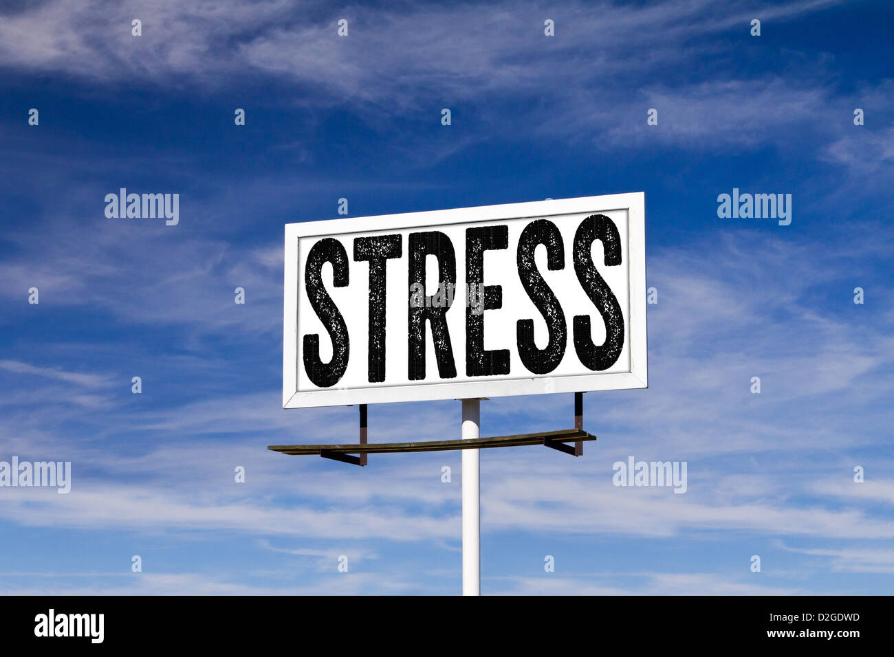 Stress Message on White Billboard Background Stock Photo - Alamy