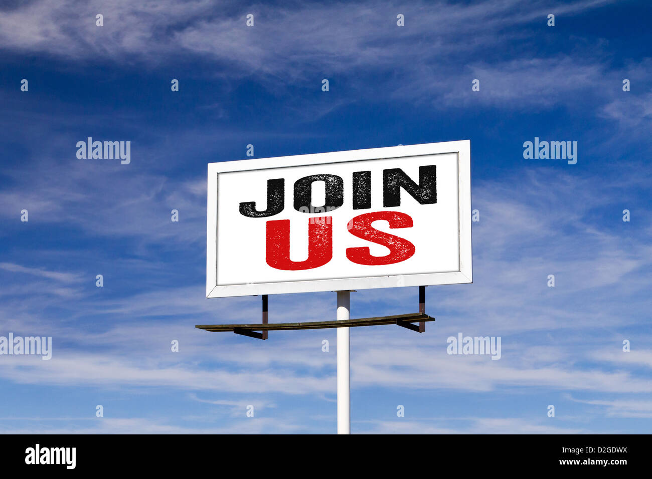 Join Us Message on White Billboard Background Stock Photo - Alamy