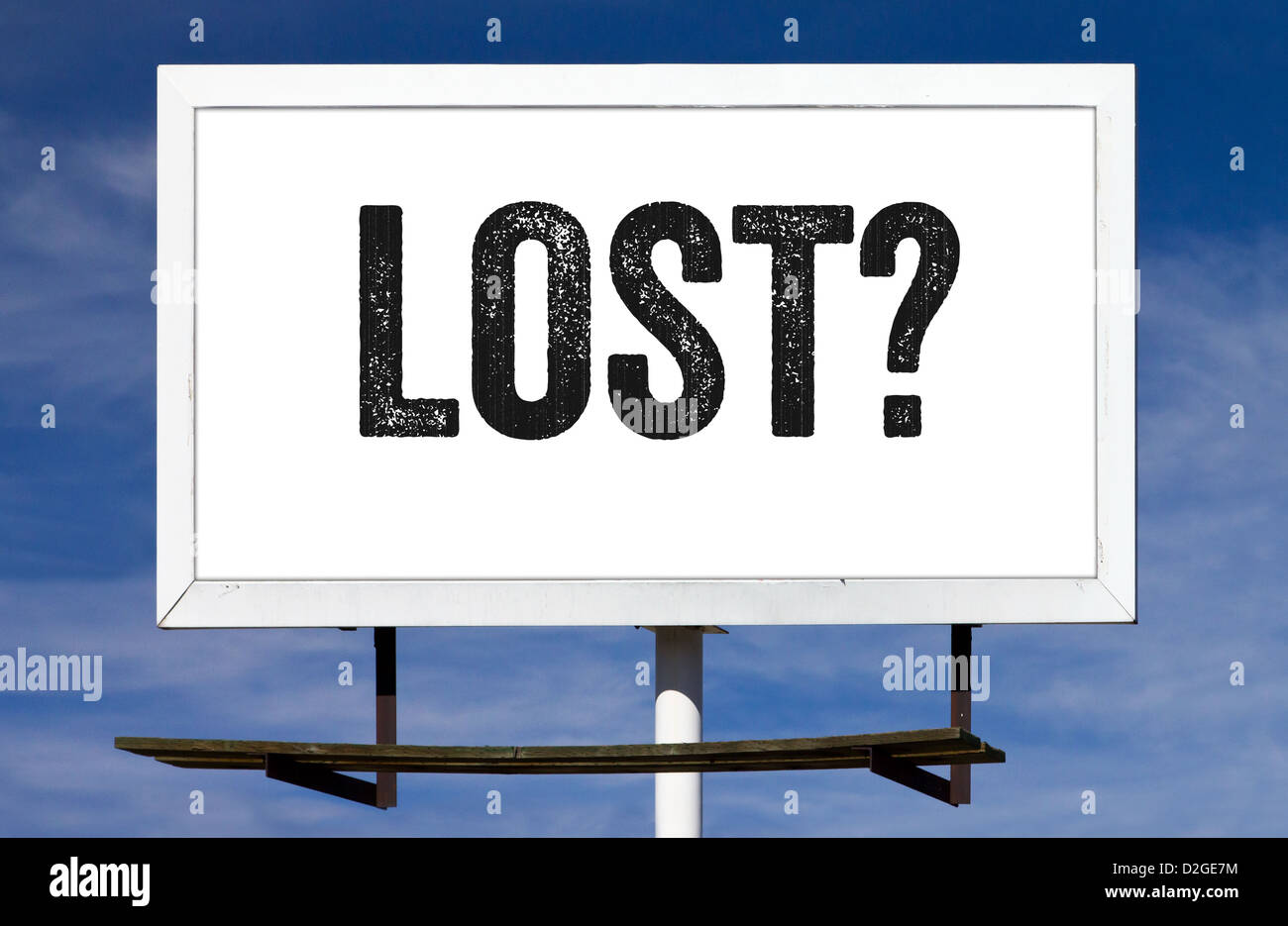 Lost? message painted on a billboard sign Stock Photo - Alamy