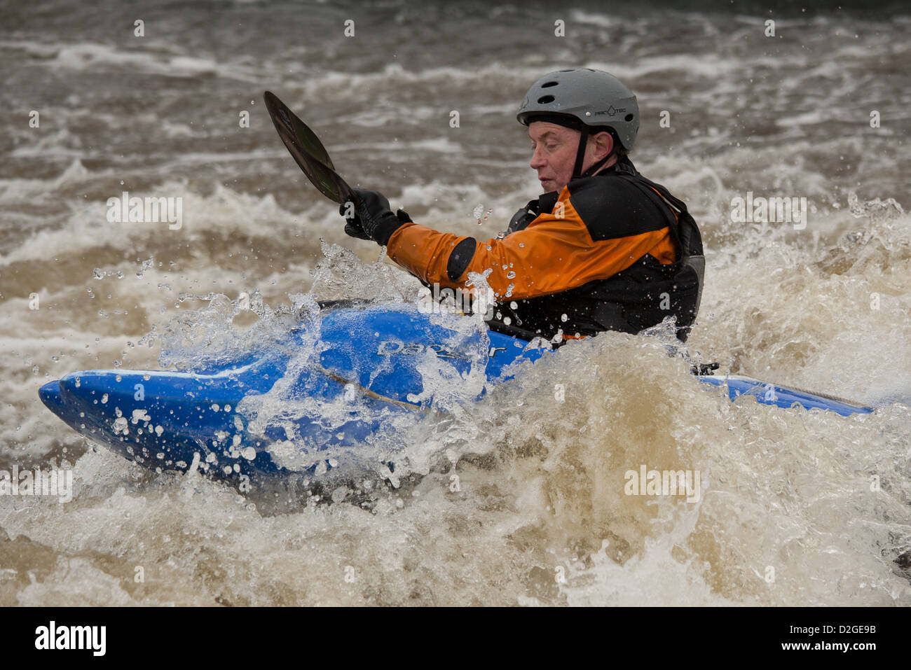 A solo kayak at Holme Pierrepont National Watersports Centre ...