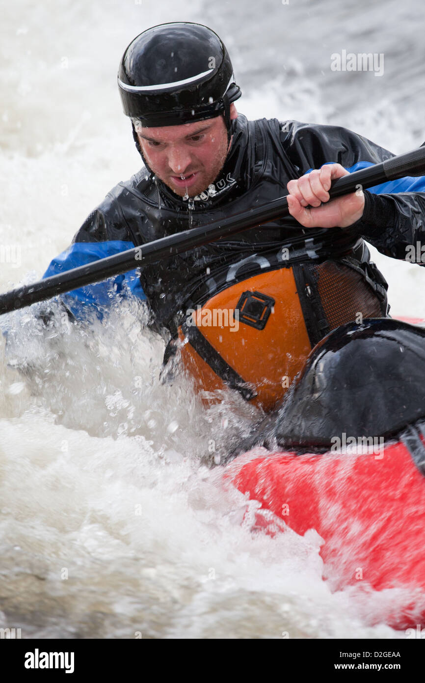 A solo kayak at Holme Pierrepont National Watersports Centre ...
