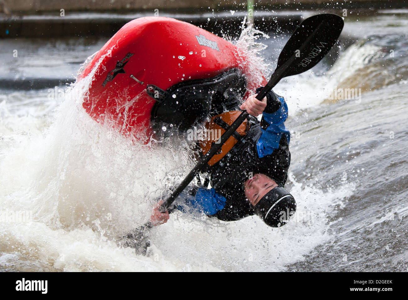 A solo kayak at Holme Pierrepont National Watersports Centre ...