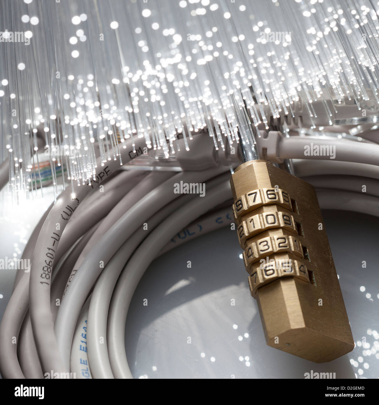 network security with fiber optical background Stock Photo - Alamy