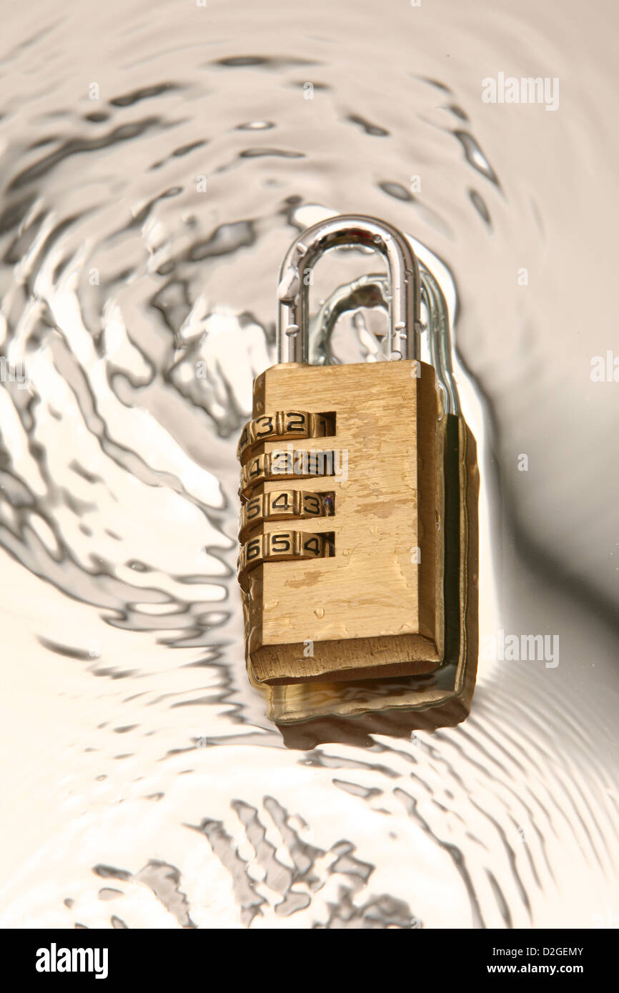 combination padlock on water Stock Photo - Alamy