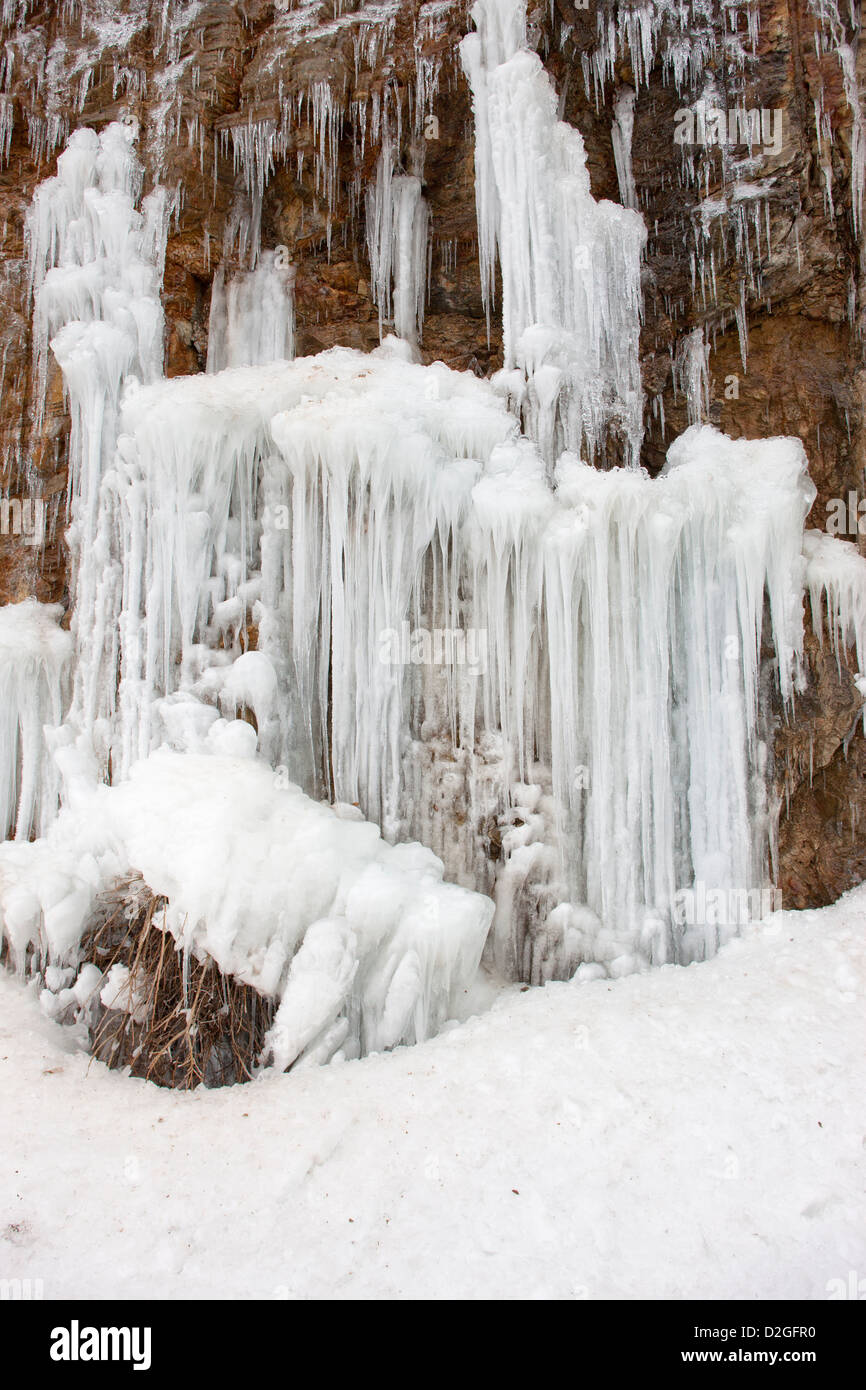 Ice formations on cliff Stock Photo - Alamy