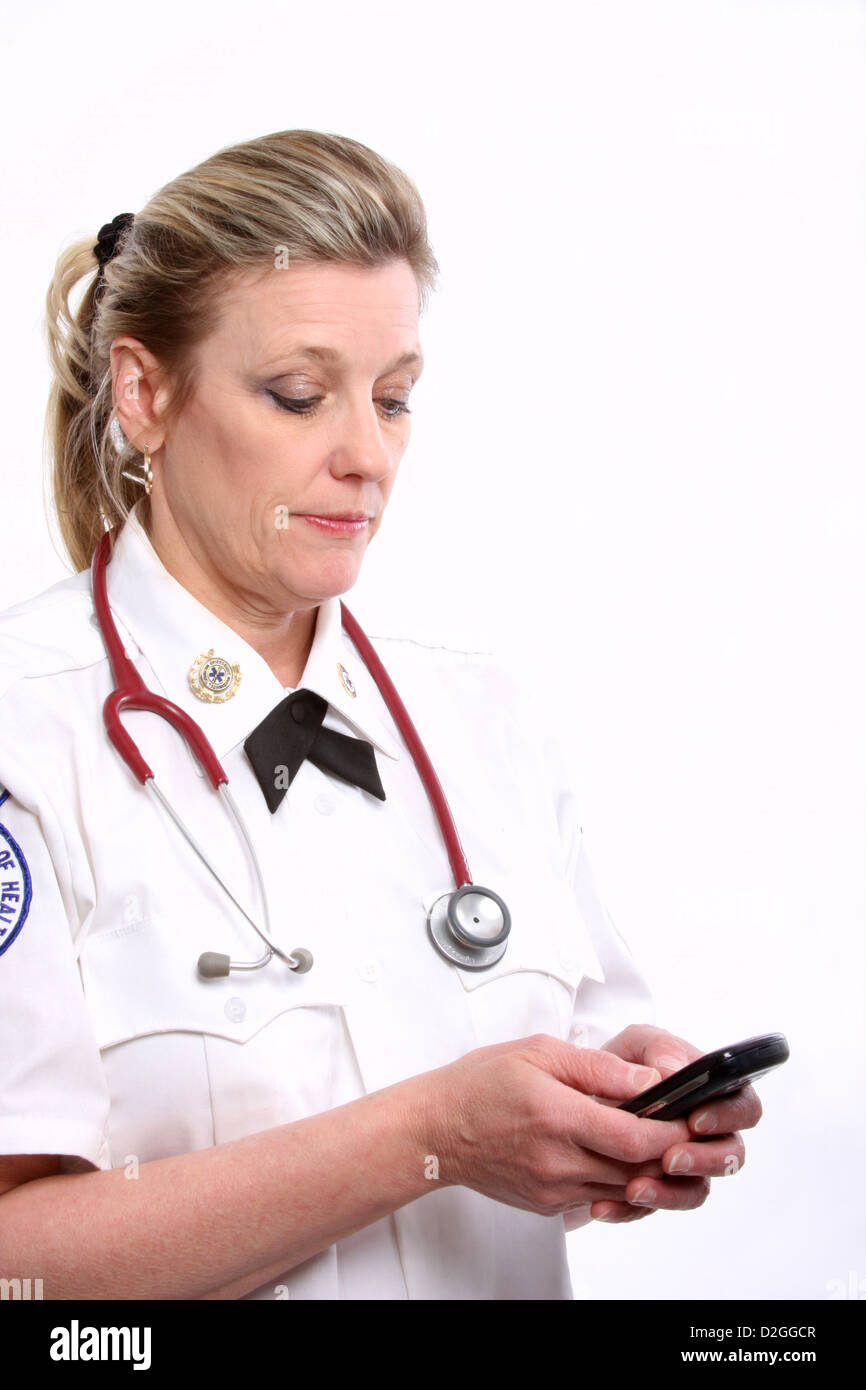 Emt on phone hi-res stock photography and images - Alamy
