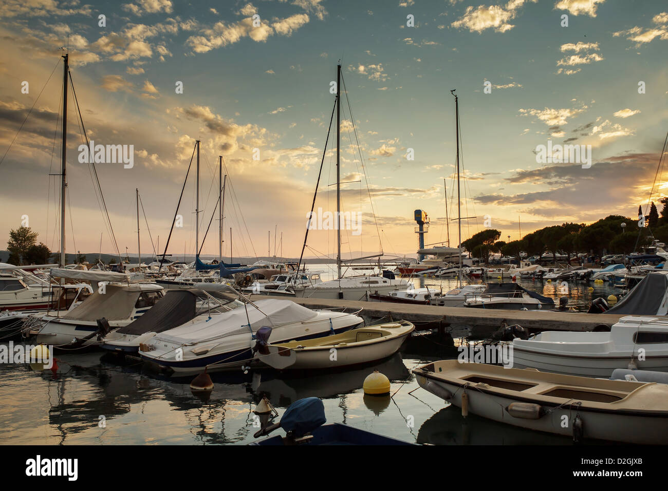 Fishing and cruise boats in Adriatic sea Croatia popular tourist ...