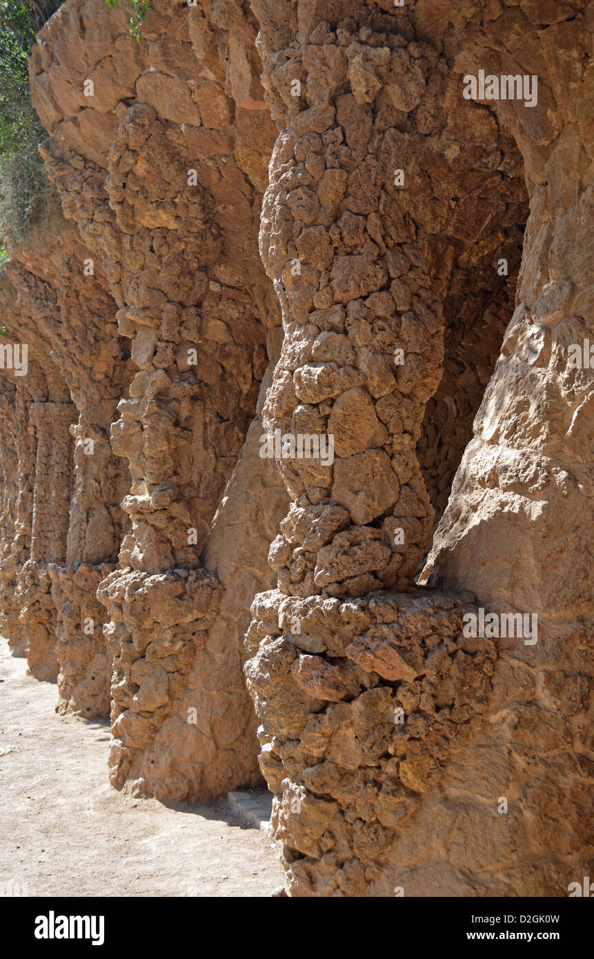 Stone sculpture by art nouveau artist Antoni Gaudi at Park Guell in ...