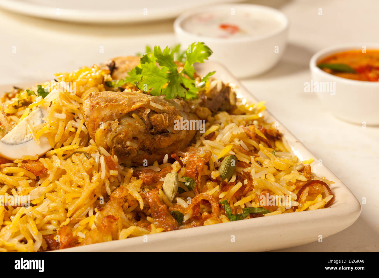 Hot delicious chicken biryani Stock Photo - Alamy