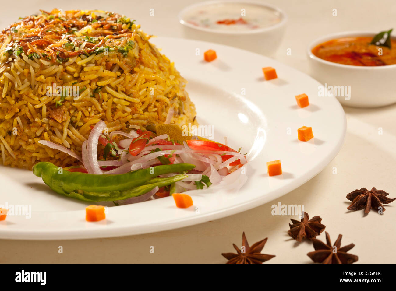 Hot delicious vegetable biryani Stock Photo - Alamy