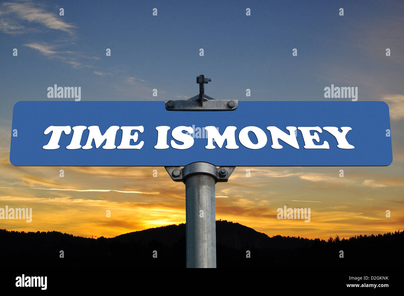 Time is money road sign Stock Photo - Alamy