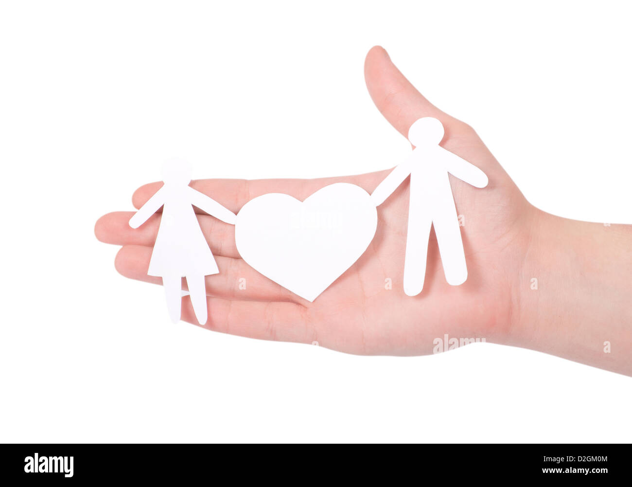paper family in hands isolated on white Stock Photo - Alamy