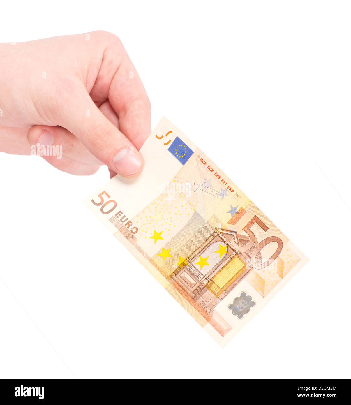Money (Euro) in a hand isolated on white Stock Photo - Alamy