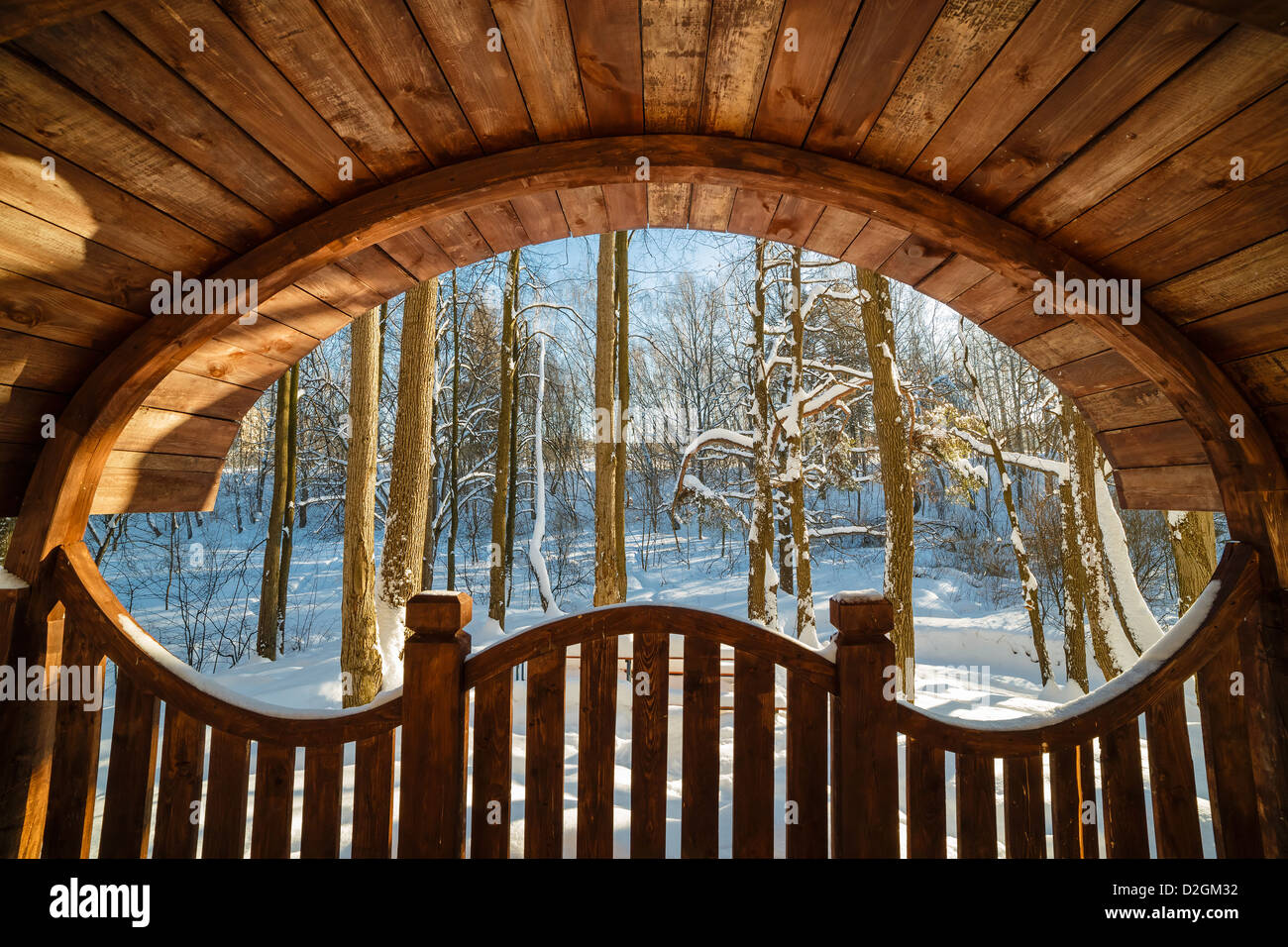 Wooden bower at the tree hi-res stock photography and images - Alamy
