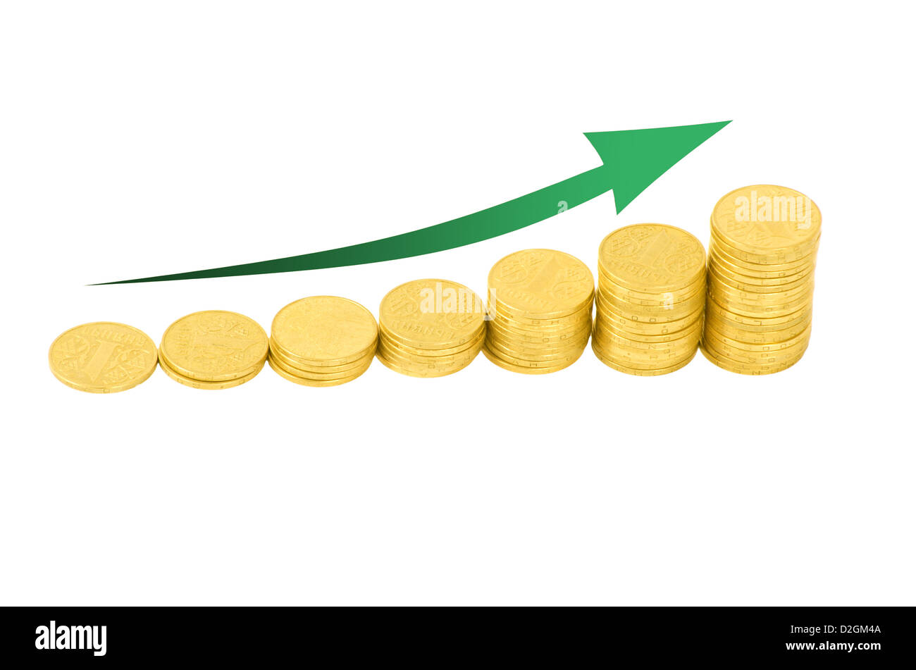 graph of the columns of coins Stock Photo - Alamy