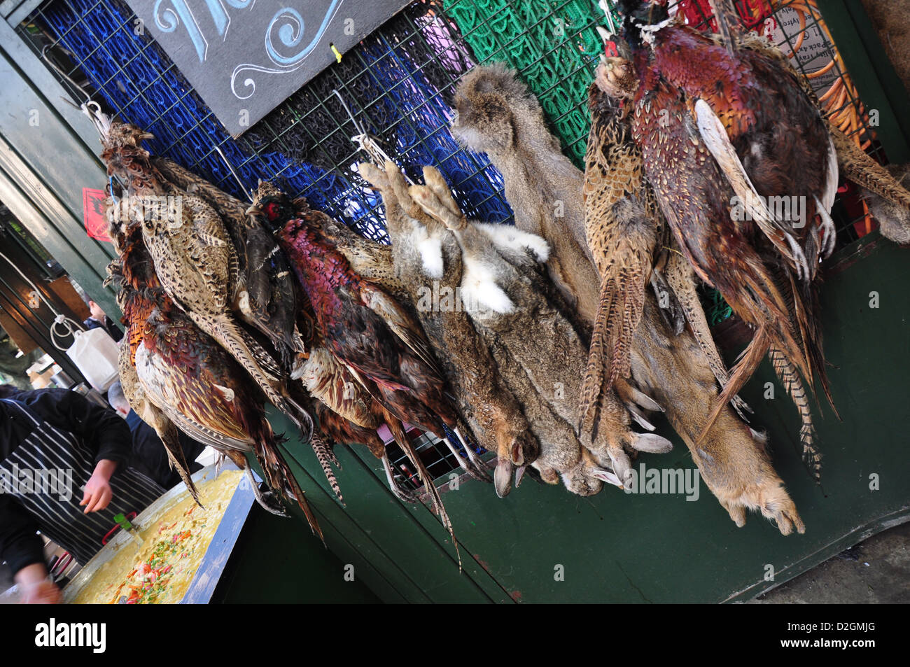 Poultry and game meat display Stock Photo - Alamy