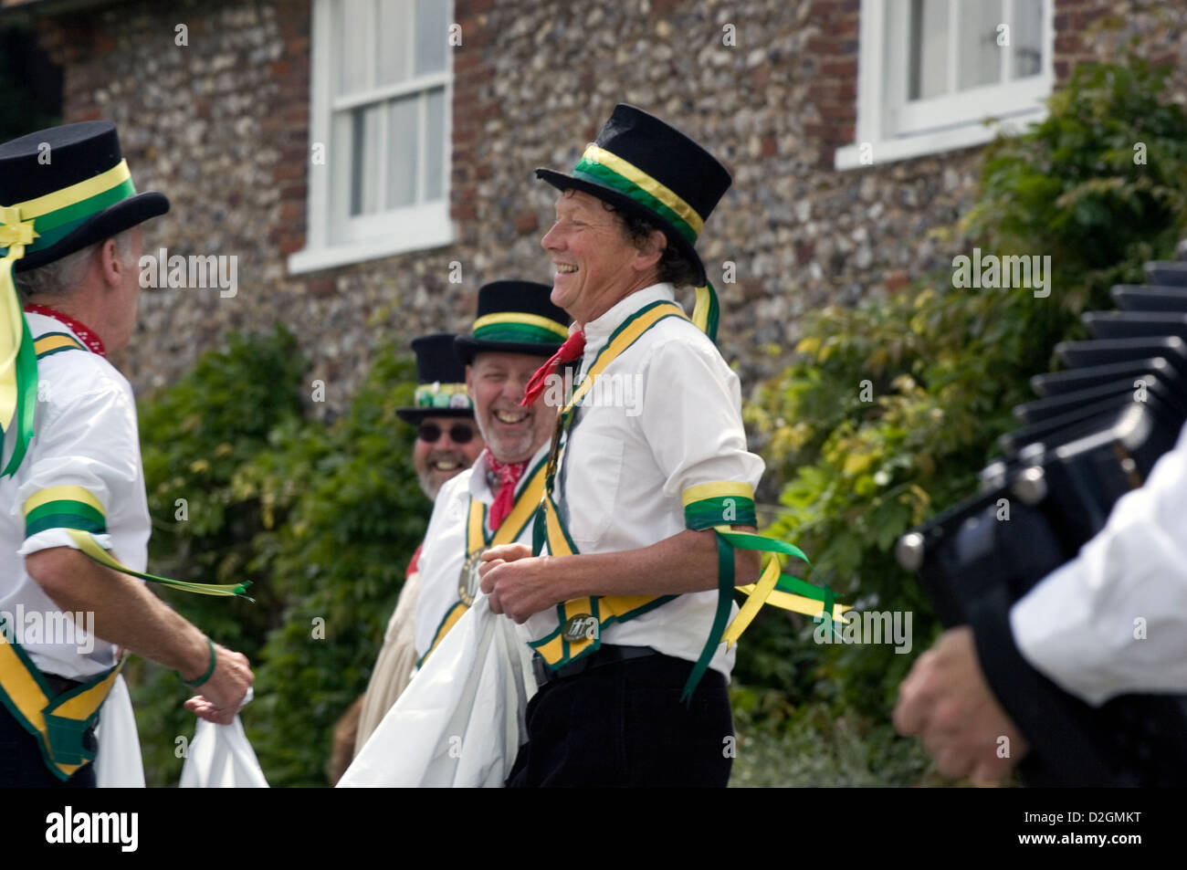 Members of the public enjoy the attractions at a traditional English ...