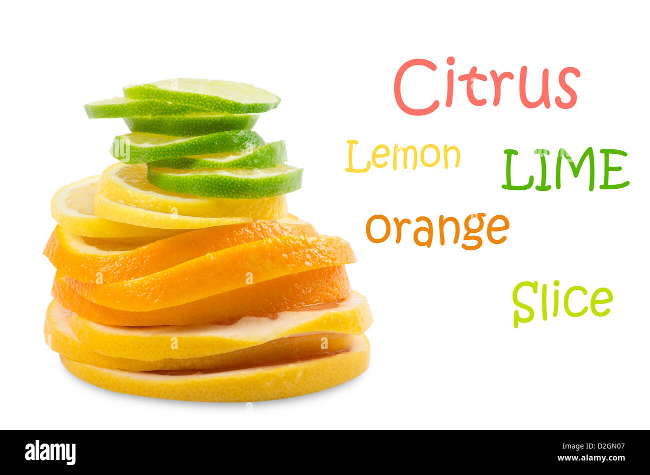 Citrus fruits isolated on white background Stock Photo - Alamy
