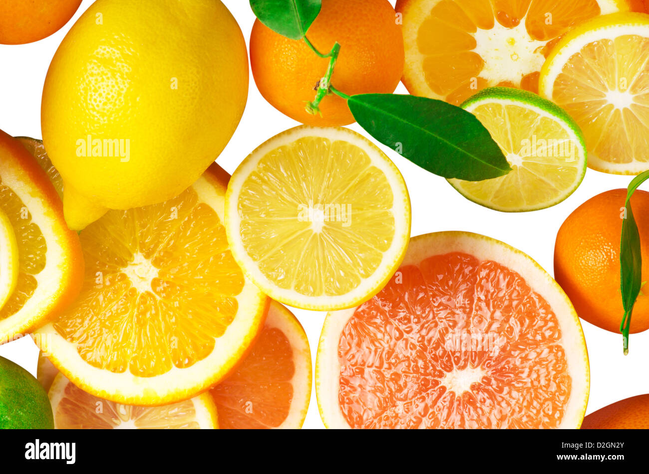 Mix of sitrus slice isolated on white Stock Photo - Alamy