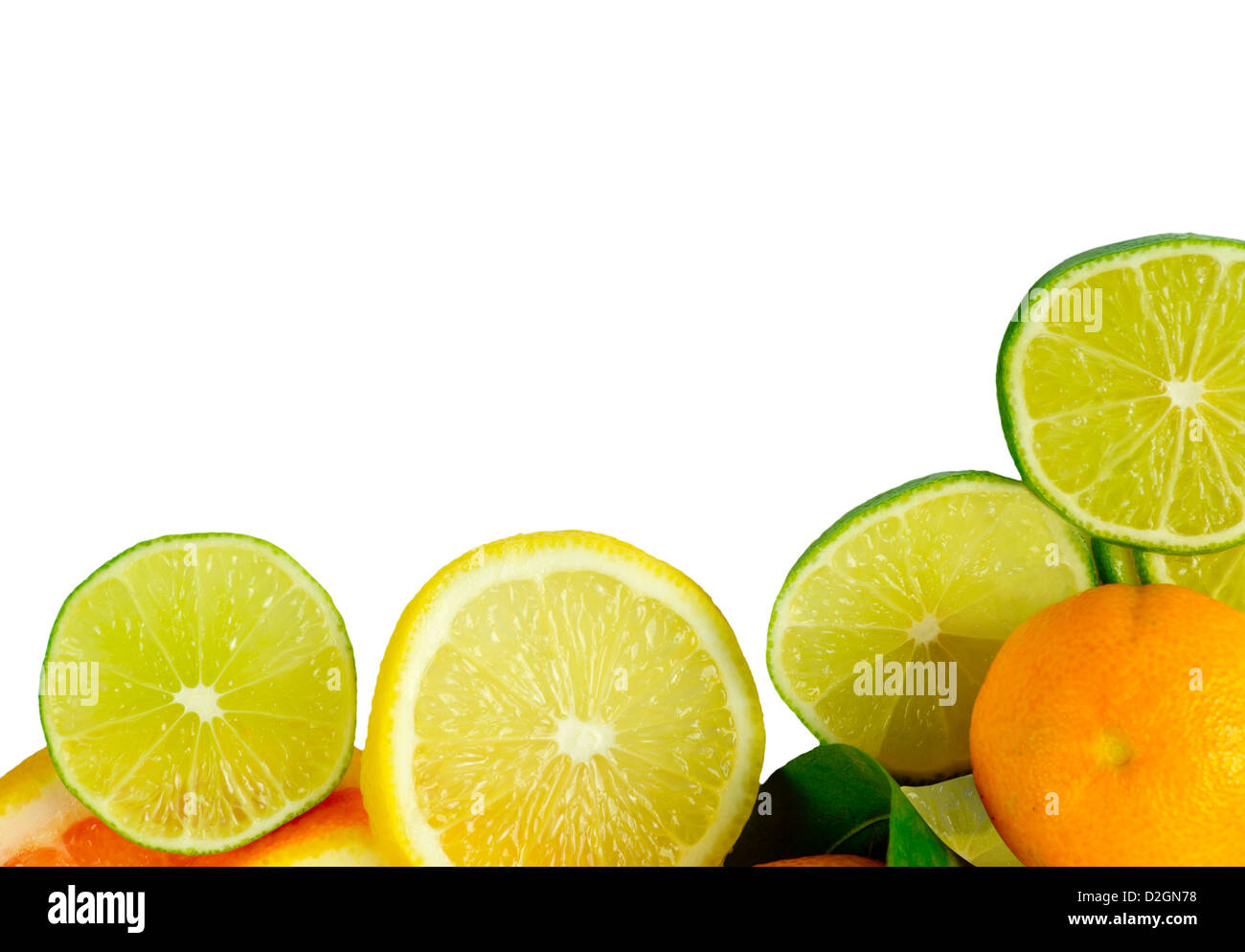 Vitamin C Overload, Stacks of sliced fruit isolated on white Stock Photo - Alamy