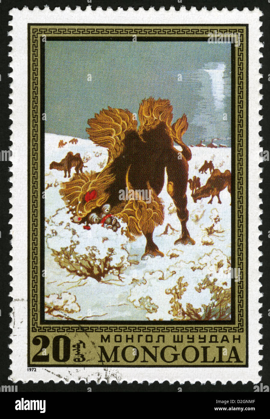 Mongolia camel stamp hi-res stock photography and images - Alamy