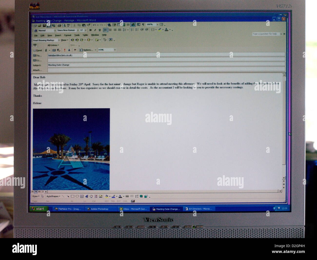 Sending Email with Picture Stock Photo - Alamy