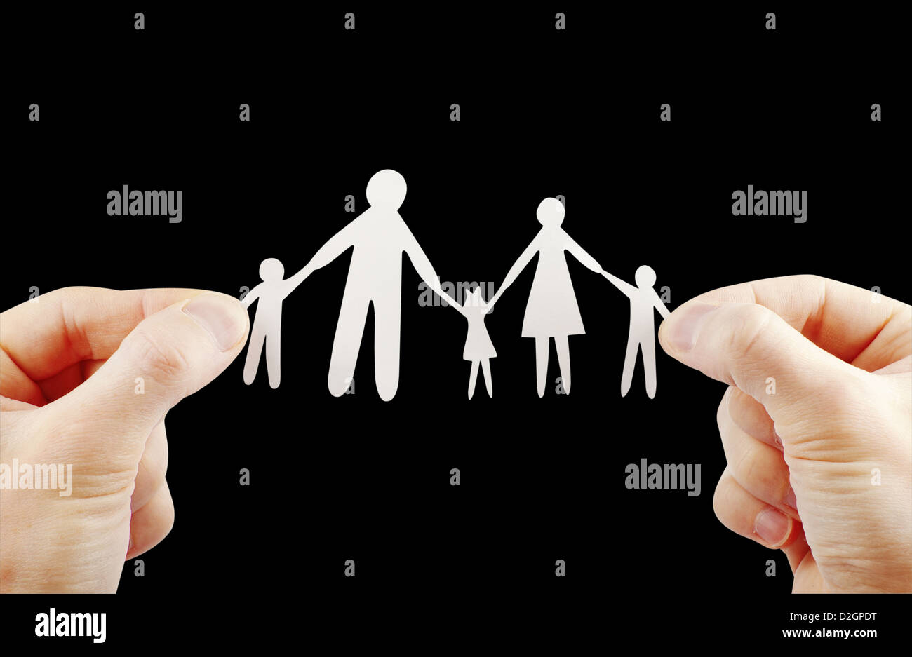 paper family in hands Stock Photo - Alamy