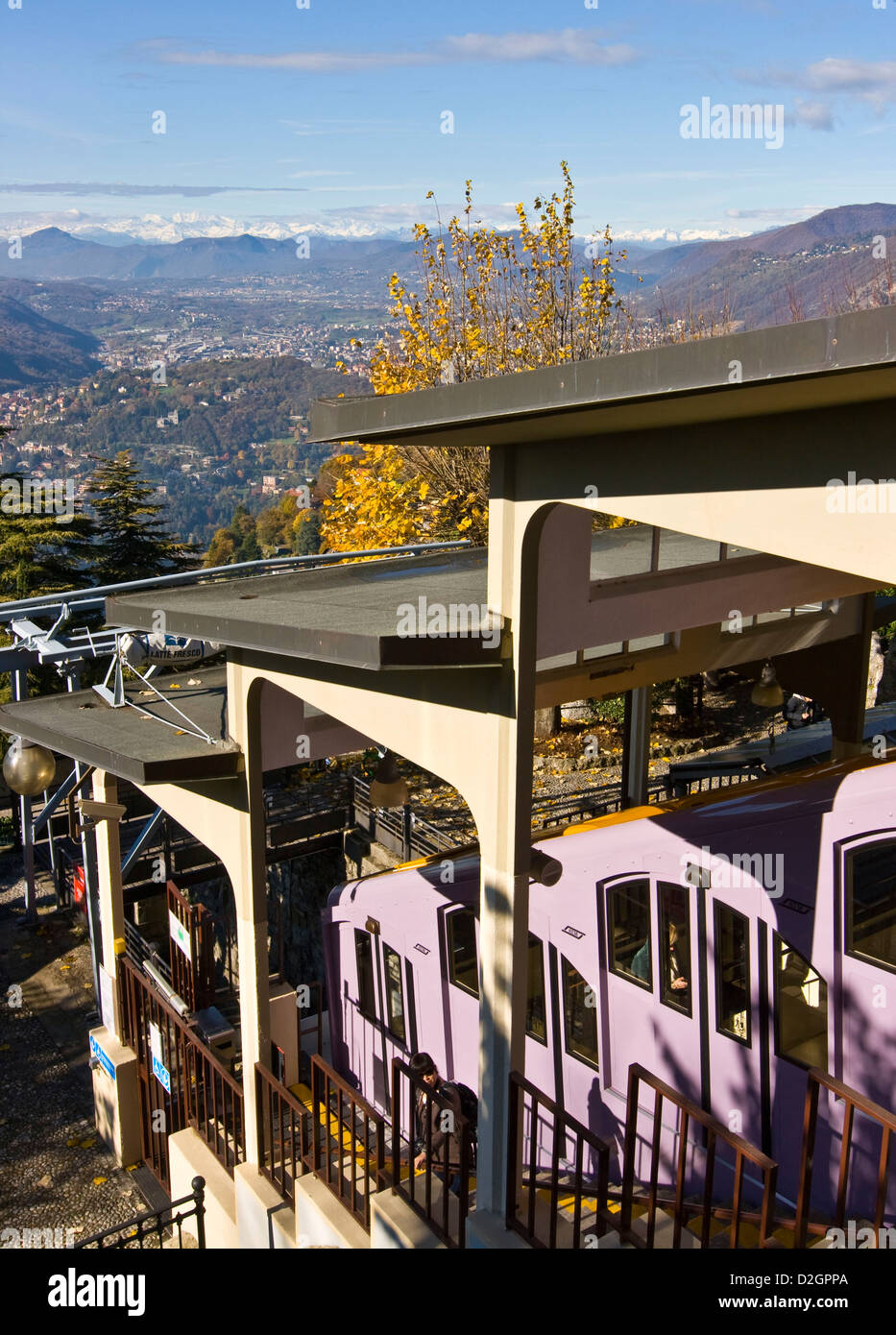 Panorama of The Alps from funicular station at Brunate above Lake Como ...