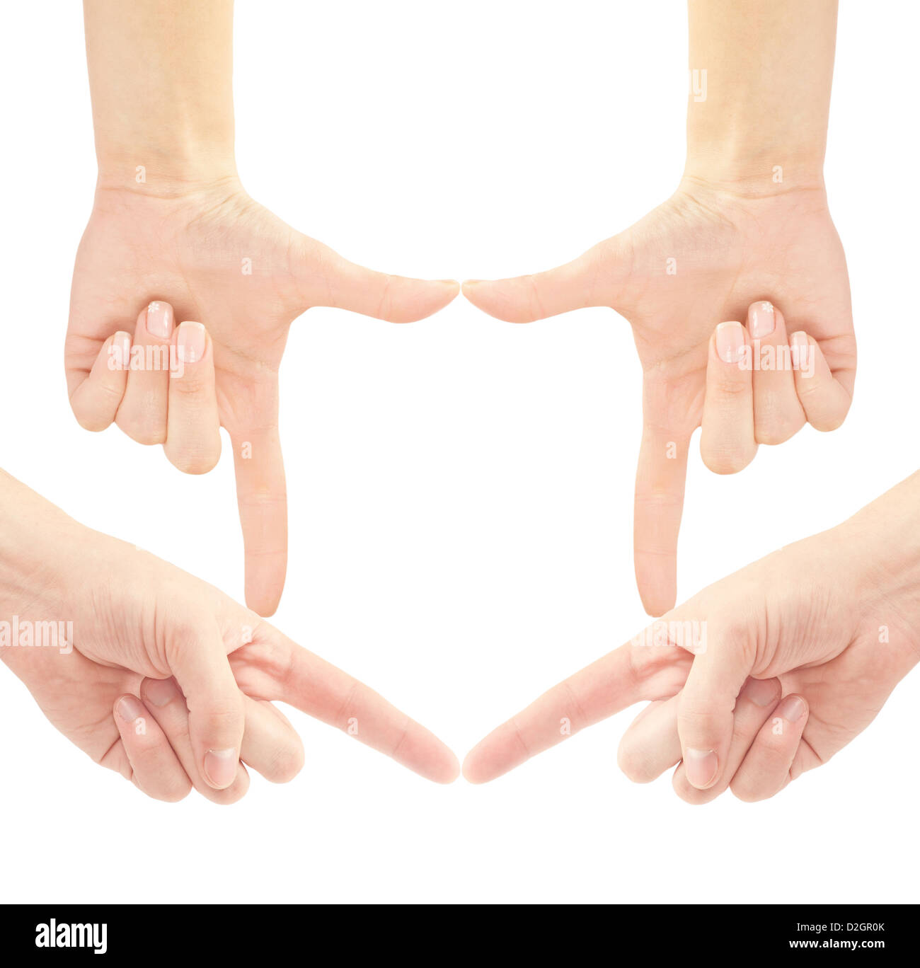 Hands in the shape of frame isolated on white Stock Photo - Alamy