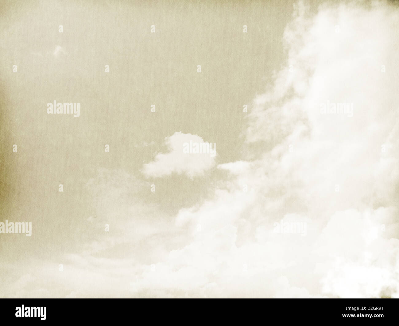 Fog and clouds on a vintage, textured paper background with a color ...