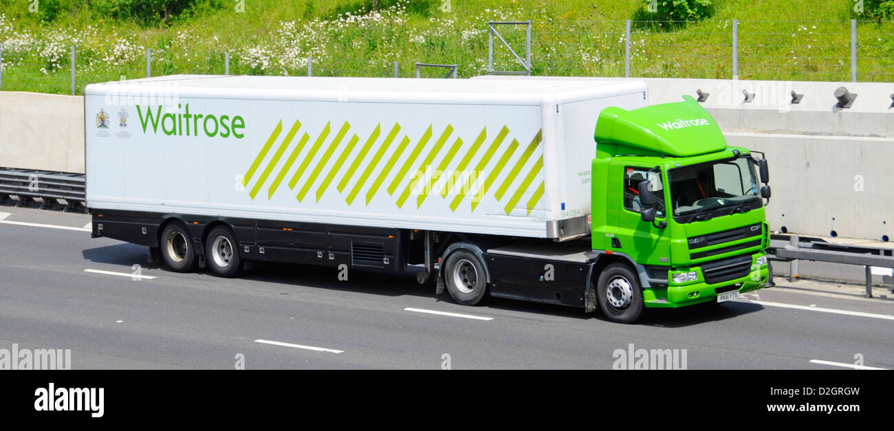 Side & front view Waitrose retail supermarket hgv food supply chain ...