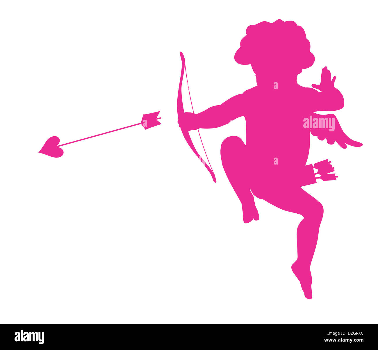 Shooting cupid vector silhouette Stock Photo - Alamy