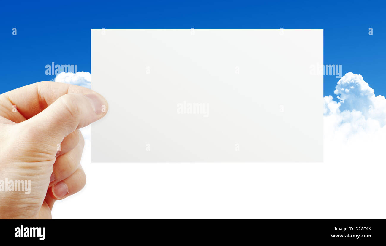 Hand holding paper Stock Photo - Alamy