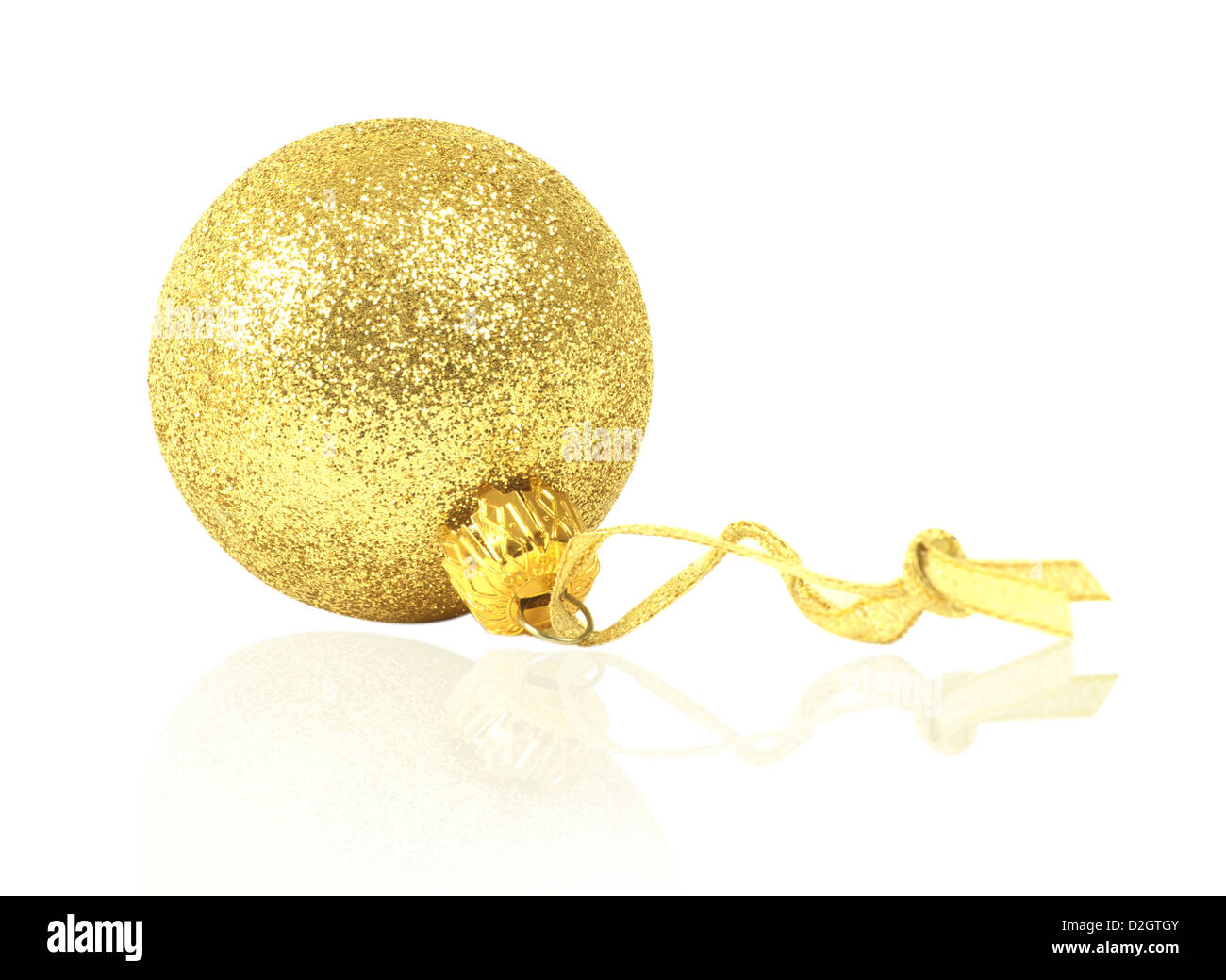 golden dull christmas ball isolated on white Stock Photo - Alamy
