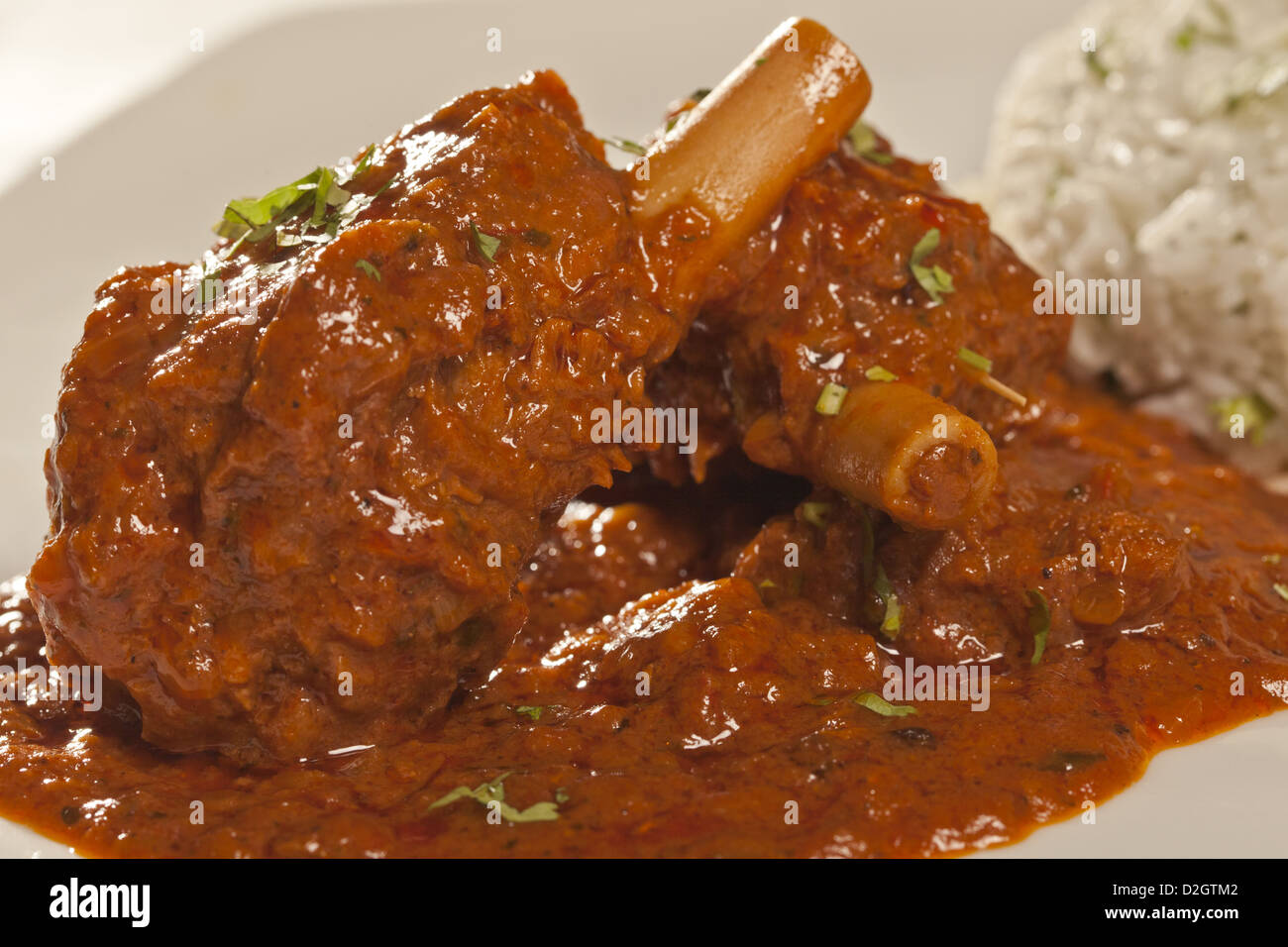 Spicy mutton masala with rice Stock Photo - Alamy