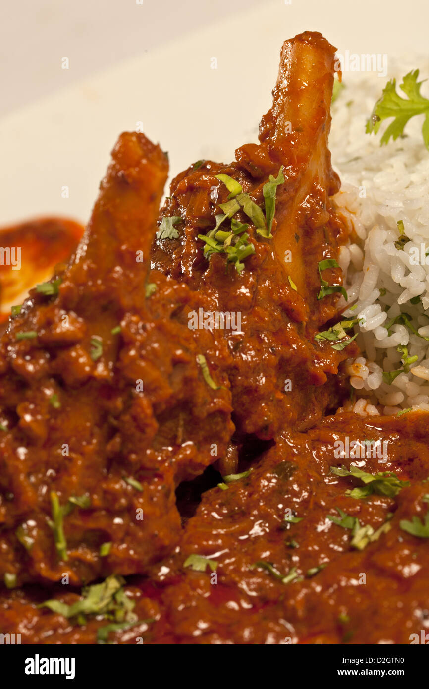 Spicy mutton masala with rice Stock Photo - Alamy