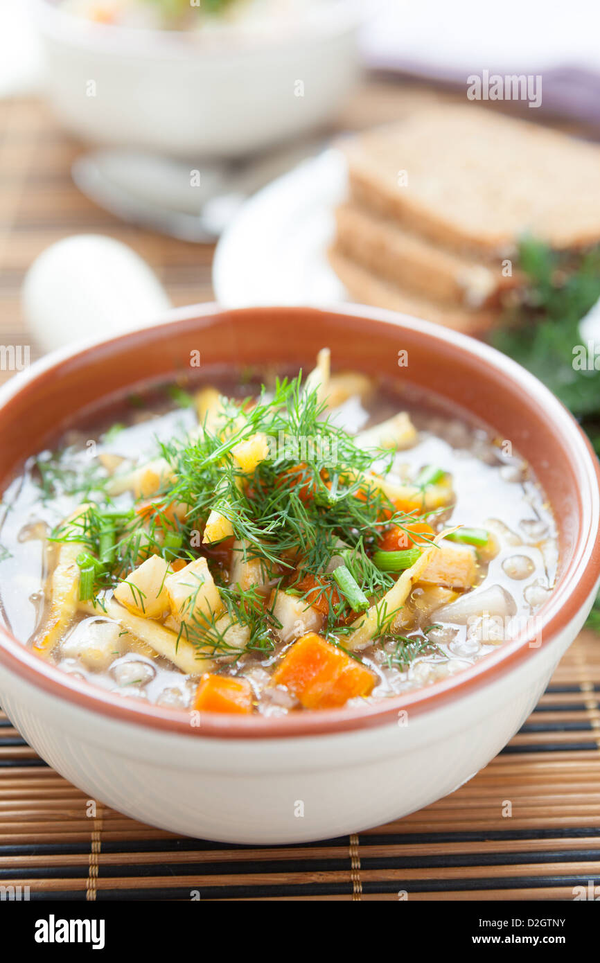 fragrant vegetable soup, closeup Stock Photo - Alamy
