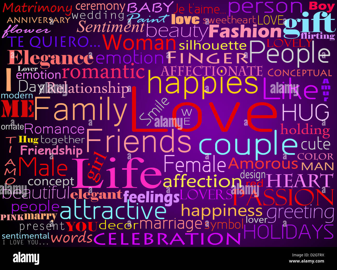 Seamless pattern made from words which relate with word love Stock ...