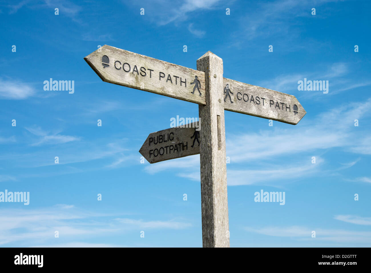 Sign for the Coast Path Stock Photo - Alamy