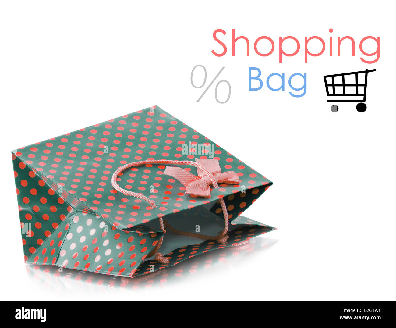 Beautiful shopping bag on white background Stock Photo - Alamy