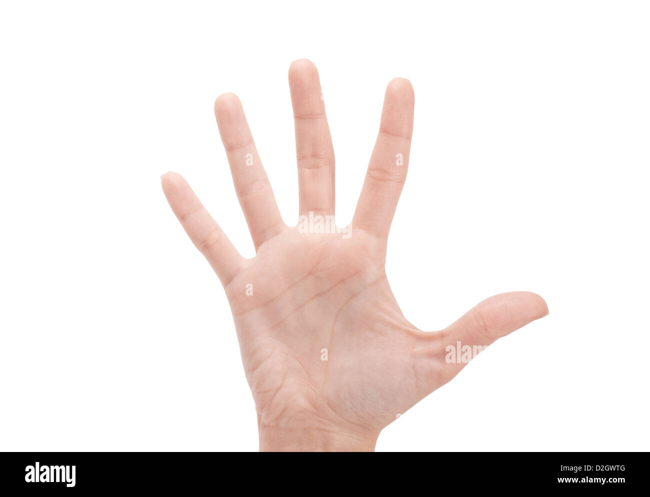 Open woman hand or number five isolated on white Stock Photo - Alamy