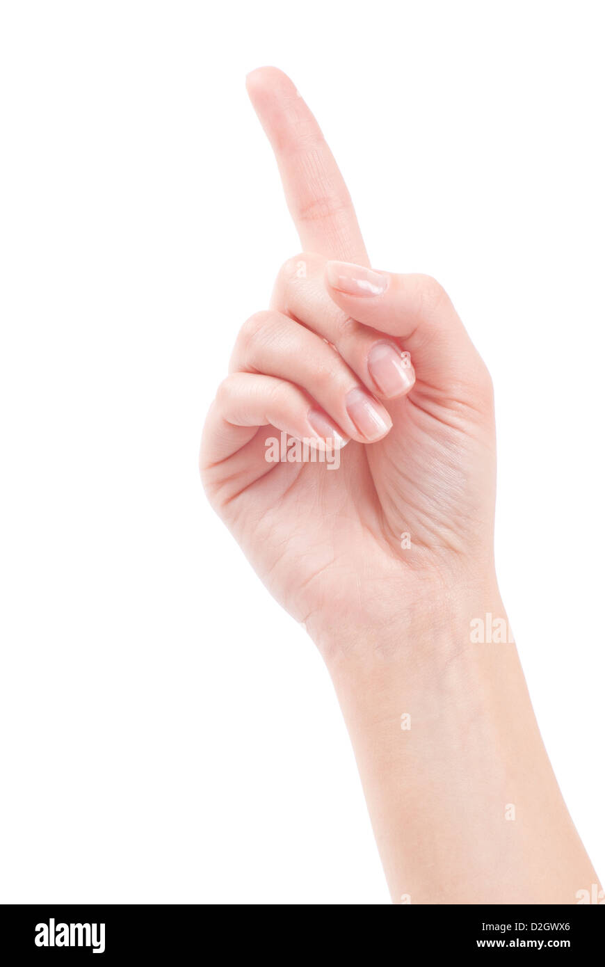Hand with index finger, isolated on a white background Stock Photo - Alamy