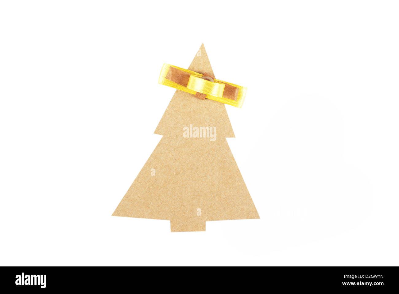 christmas tree made of old paper with a small bow and space for Your ...