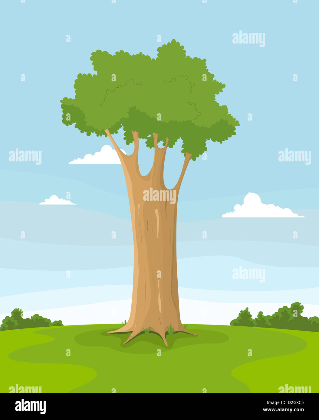 Illustration of a cartoon tree inside spring tree Stock Photo - Alamy