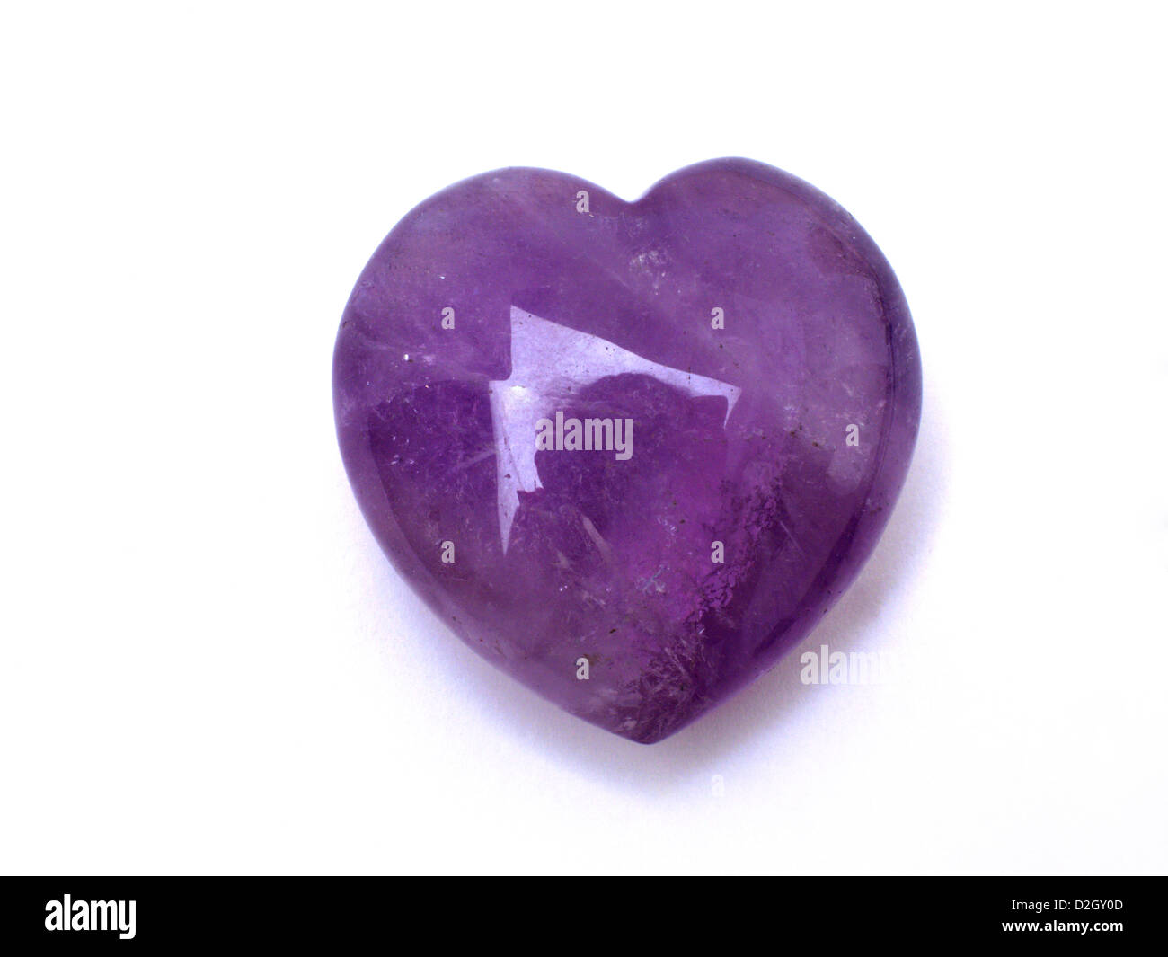 Amethyst Heart Rock Crystal Stock Photo - Alamy