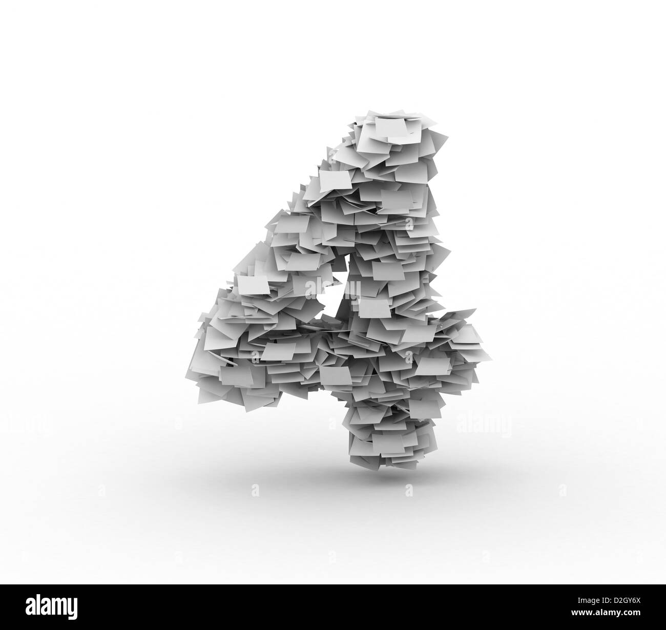 Symbol of number 4, alphabet of paper stacks Stock Photo - Alamy