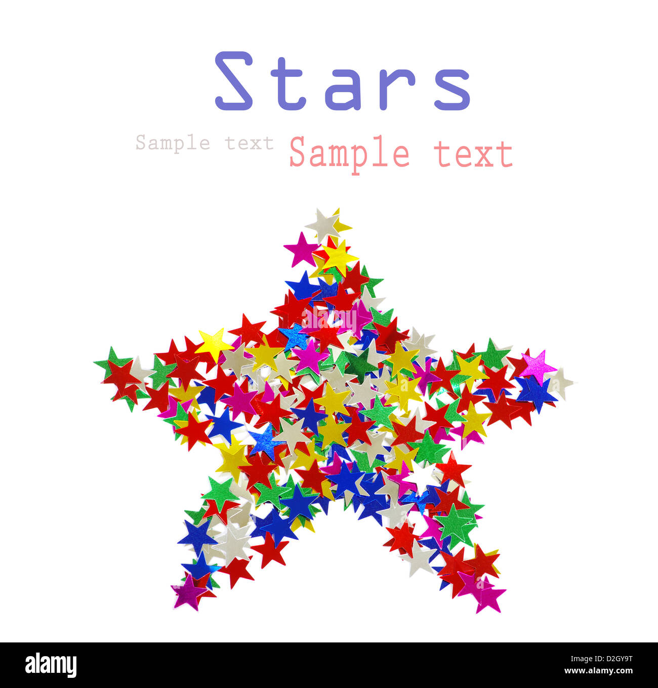 Big star composed of many colored stars on white Stock Photo - Alamy