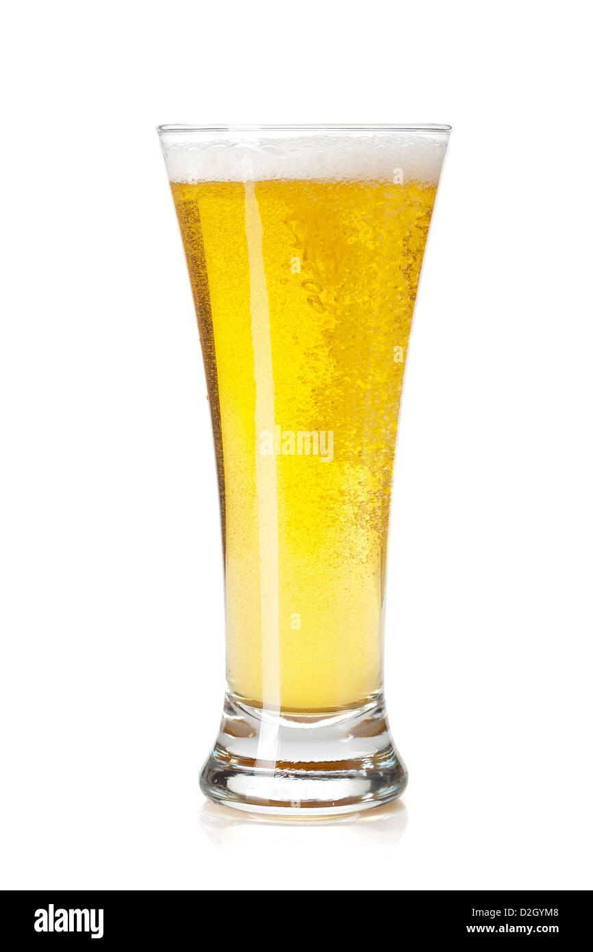 Beer glass. Isolated on white background Stock Photo - Alamy