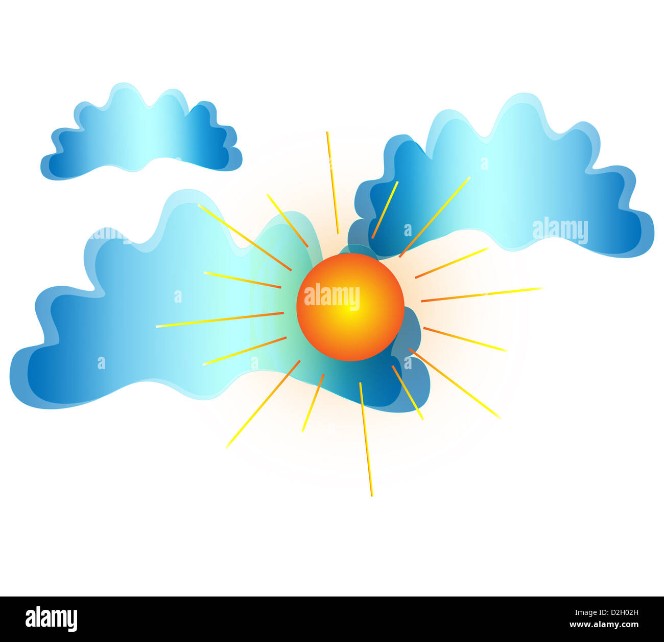 Sun with cloud Stock Photo - Alamy