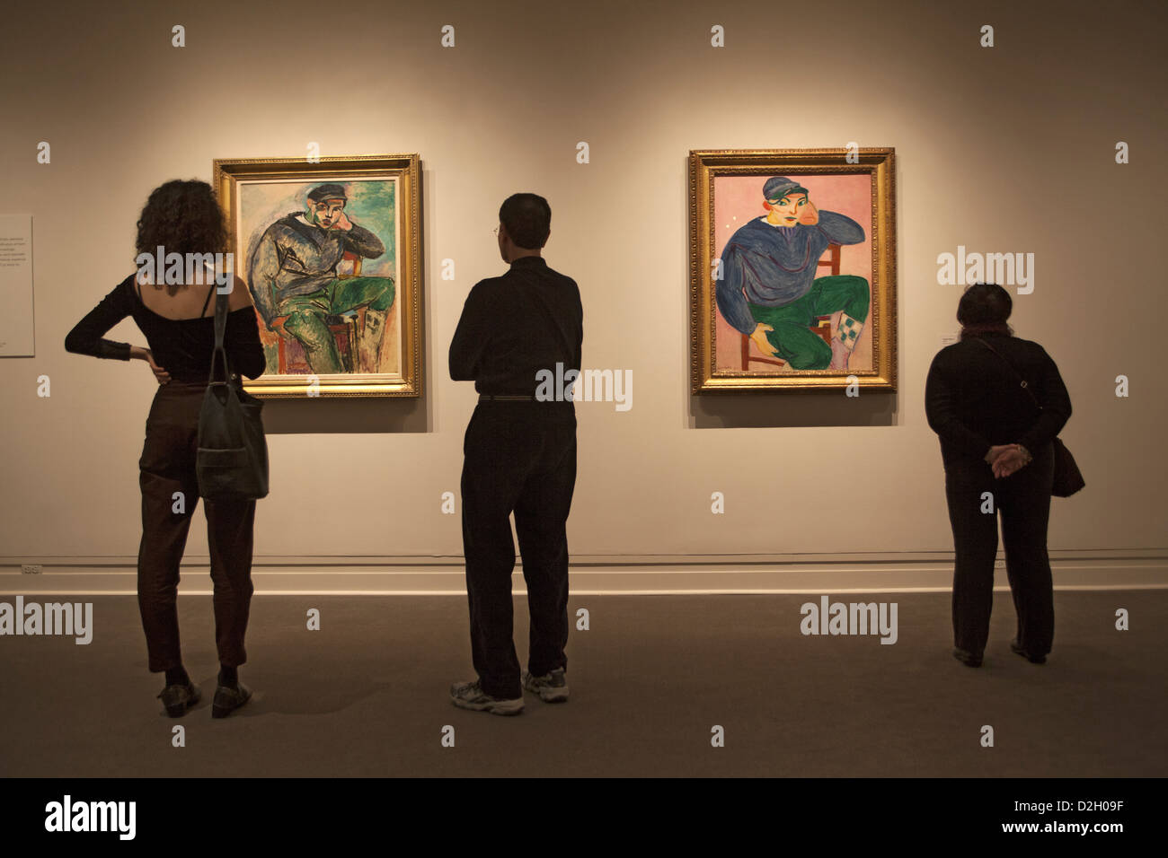 Museum goers view a Matisse exhibit at the Metropolitan Museum of Art ...